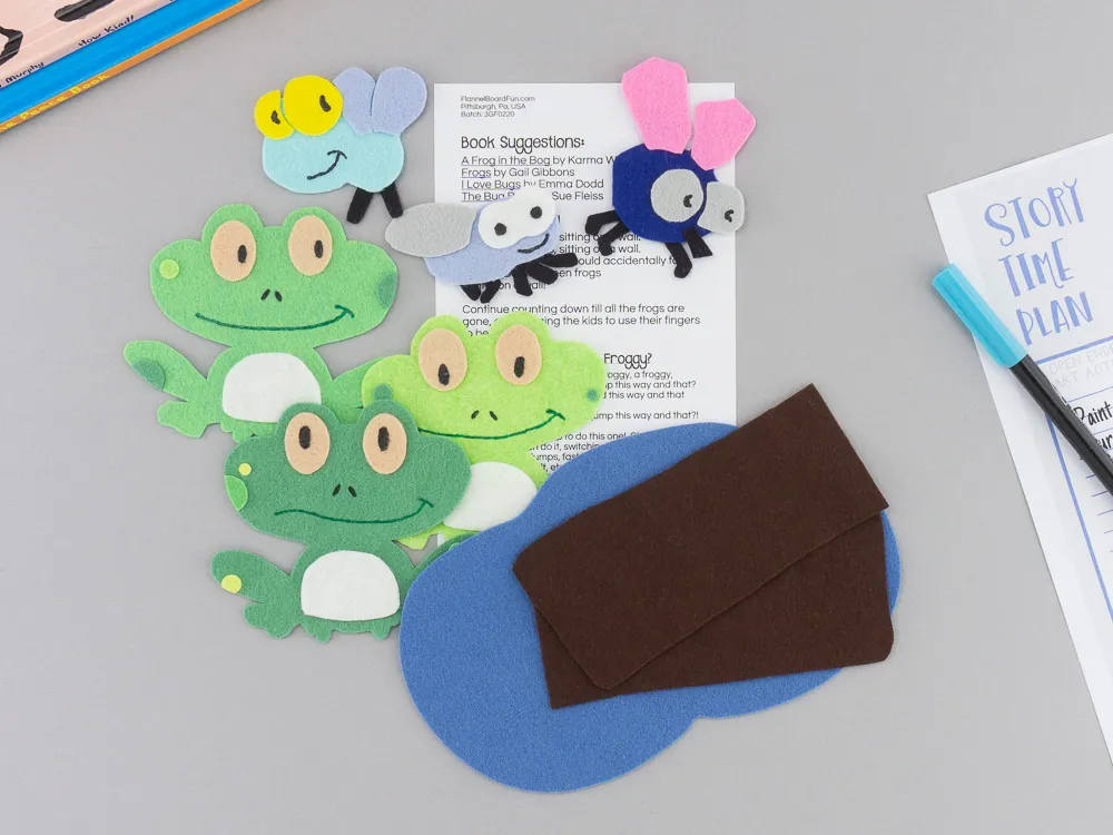 3 Green Frogs Song - Flannel Board Fun